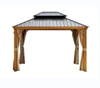 China Aluminum Double Topped Outdoor Pergola 3x3.65x2.85m Galvanized Steel Garden Gazebo for sale