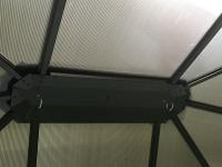 China Aluminum Outdoor Gazebo 3x3.65x2.6M Single Topped Polycarbonate Roof Garden Pergola for sale