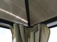 China Aluminum Outdoor Gazebo 3x3.65x2.6M Single Topped Polycarbonate Roof Garden Pergola for sale