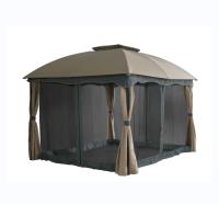China Aluminum Frame 3x3.65x2.75M Double Topped Garden Gazebo with Mosquito Netting for sale