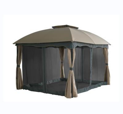 China Aluminum Frame 3x3.65x2.75M Double Topped Garden Gazebo with Mosquito Netting for sale