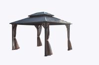 China Outdoor Garden Metal Gazebo 3x3.65x2.85M with Mosquito Netting and Polyester Sidewalls for sale