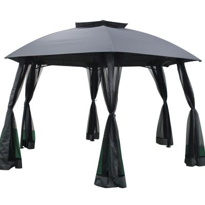 China Hexagonal Steel Gazebo 2x2x2x2.73M Customizable Outdoor Pavilion for sale