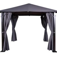 China Sturdy Overhang Painting Metal Gazebo 3x3x2.57M Steel Frame Outdoor Pavilion for sale