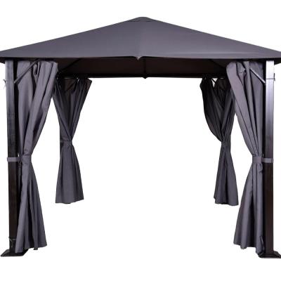 China Sturdy Overhang Painting Metal Gazebo 3x3x2.57M Steel Frame Outdoor Pavilion for sale
