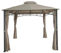China Double Roof Steel Metal Gazebo 3x3m Outdoor Patio Canopy with Polyester Fabric for sale