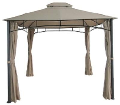 China Double Roof Steel Metal Gazebo 3x3m Outdoor Patio Canopy with Polyester Fabric for sale