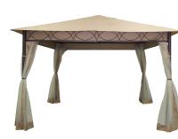 China Deluxe Metal Gazebo 3.5x3.5x2.8m Steel Frame Outdoor Patio Canopy with PA Coated Polyester for sale