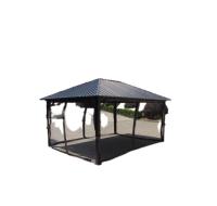 China Outdoor Garden Pergola 4.85x3.65x2.75m Galvanized Steel Aluminum Frame with Fabric Roof for sale