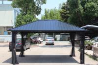 China Outdoor Garden Pergola 4.85x3.65x2.75m Galvanized Steel Aluminum Frame with Fabric Roof for sale