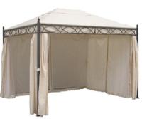 China Steel Metal Pergola Bridge Gazebo 3x3m with Polyester Curtain for Garden Outdoor for sale