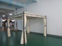 China Steel Metal Pergola Bridge Gazebo 3x3m with Polyester Curtain for Garden Outdoor for sale