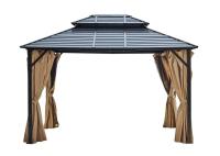 China 3x3.65x2.75m Double Topped Aluminum Tube Gazebo with Polyester Sidewalls for Garden Party for sale
