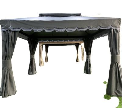 China 3x4x2.75m PVC Aluminum Soft Top Roof Gazebo Sun Shelter Garden Double Topped for sale