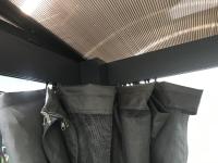 China Aluminum Garden Gazebo 3x4m Inclined Plane Roof 6mm Polycarbonate with Sidewalls and Mosquito Netting for sale
