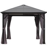 China Waterproof Portable Aluminum Gazebo Tent 3x3x2.6m PC Roof Outdoor Canopy Shelter for sale