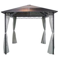 China Half Iron and Half Aluminum PC Gazebo 3x3x2.65m Outdoor Garden Structure for sale