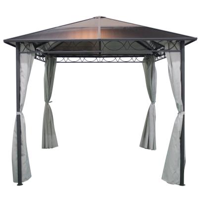 China Half Iron and Half Aluminum PC Gazebo 3x3x2.65m Outdoor Garden Structure for sale