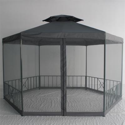 China Outdoor Waterproof Garden Canopy Pergola with Customized Colors Hexagonal Double Roof for sale