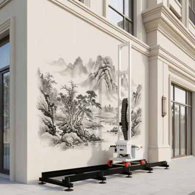 China Industrial 3D UV Wall Printer with Wheels | Vertical Mural Machine for Glass, Wood, Concrete & Flex (CMYK+W) for sale
