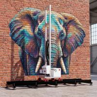 China Industrial 3D UV Wall Printer with Wheels | Vertical Mural Machine for Glass, Wood, Concrete & Flex (CMYK+W) for sale