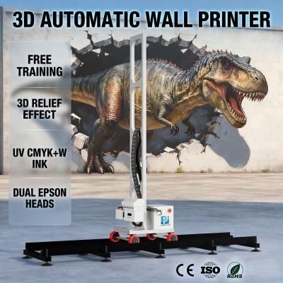 China DX10 Portable 3D UV Wall Printer | Dual Epson Head CMYK+W Unlimited Width & All-Weather Varnish for Indoor/Outdoor Wall Art for sale