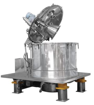 China Large Capacity Vertical Type Scraper Discharge Bag Pulling Centrifuge 1200KG Capacity for sale