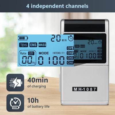 China Physical Therapy Tens Unit 4 Channels EMS TENS Unit Digital Therapy Massage Machine for sale