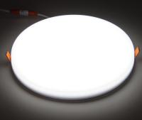 China CE RoHS Wholesale Ra80 Frameless 100LM/W Backlit Smd2835 Dimmable Free Adjustment Cut Hole IC Driver 10w 24w 10000K Recessed Round Square LED Panel Light for sale