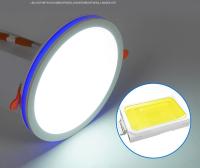 China 3cct Colorful Aluminum Edge Lit Downlight Cri80 PS Diffuser Frameless Backlit Smd2835 Dimmable Free Open Cut Hole 24w 36w 6500K Round Recessed LED Panel Light for sale