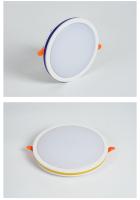 China 3cct Colorful Aluminum Edge Lit Downlight Cri80 PS Diffuser Frameless Backlit Smd2835 Dimmable Free Open Cut Hole 24w 36w 6500K Round Recessed LED Panel Light for sale