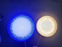 China Skd Adjustable Cut Out Smd2835 Tri Color Dimmable White+blue Red Green Led Downlight Crystal Ps Aluminum 18w 24w 36w Cob Round Recessed LED Panel Light for sale