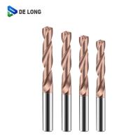 China Ultra Hard Internal Cooling Tungsten Carbide Drill Bit 60 Deg Center Outlet D10 Shank for sale