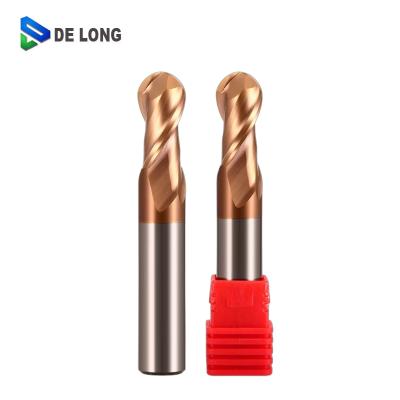 China 55 Degree Helix Angle Carbide End Mill with Unequal Edges and Ball Nose Design for CNC Milling for sale