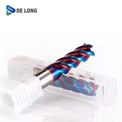 China 65 Degree Carbide End Mill with 4 Unequal Edges and Uneven Spiral for CNC Milling for sale