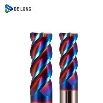 China 65 Degree Helix Angle Carbide End Mill with 4 Unequal Edges and Uneven Spiral for CNC Milling for sale
