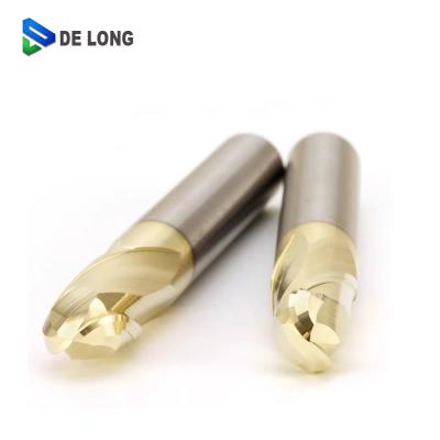 China 68 Degree Helix Angle Ball Nose End Mill with 2 Flute Uneven Spiral and Tungsten Steel Material for CNC Milling for sale