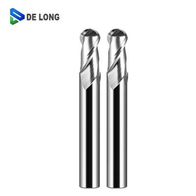 China 55 Degree Helix Angle Ball Nose End Mill with 2 Flute and Uneven Spiral for Aluminum CNC Milling for sale