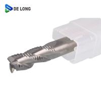 China 55 Degree Helix Angle Uncoated Solid Carbide Roughing End Mill with Mirror-Polished Wavy Knuckle Profile for Aluminum Processing for sale