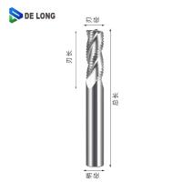 China 55 Degree Helix Angle Uncoated Solid Carbide Roughing End Mill with Mirror-Polished Wavy Knuckle Profile for Aluminum Processing for sale