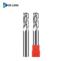 China 55 Degree Helix Angle Uncoated Solid Carbide Roughing End Mill with Mirror-Polished Wavy Knuckle Profile for Aluminum Processing for sale
