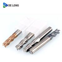 China 55 Degree Helix Angle Uncoated Solid Carbide Roughing End Mill with Mirror-Polished Wavy Knuckle Profile for Aluminum Processing for sale