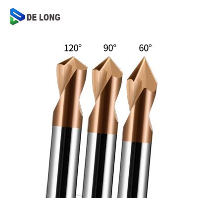 China High-Precision Solid Carbide Spotting Drill with 55 Degree Helix Angle and Dual-Flute Design for Accurate Center Drilling and Chamfering for sale