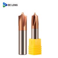 China 55 Degree Helix Angle Solid Carbide Corner Rounding End Mill with Bronze Nano-Coating for Steel and Stainless Steel for sale