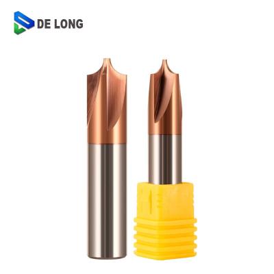 China 55 Degree Helix Angle Solid Carbide Corner Rounding End Mill with Bronze Nano-Coating for Steel and Stainless Steel for sale