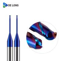 China HRC65° High-hardness Solid Carbide Deep Hook Ball Nose End Mill with Nano-Coating for Precision Milling for sale