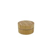 China Aluminum Luxury Cosmetic Jar Cylindrical Body Lotion Container With Bamboo Casings for sale