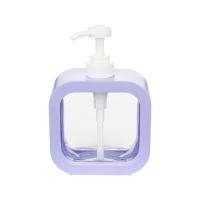 China 500ml PET Lotion Bottle Double Layer Press Type Bottle Purple for sale