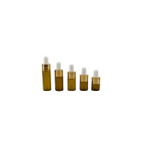 China 1ml 2ml 3ml 5ml Glass Amber Dropper Bottle Customizable Empty Serum Bottle With Dropper for sale