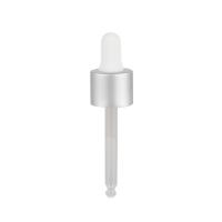 China Aluminum Cosmetic Dropper Frosted Oil Pipette Dropper Silver With Silicone Tip for sale